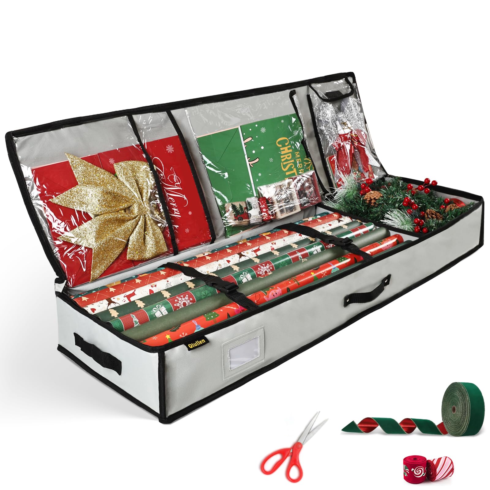 Amazon.com: Qiullen Gift Wrap Organizer Storage 42 Inch Large Wrapping ...