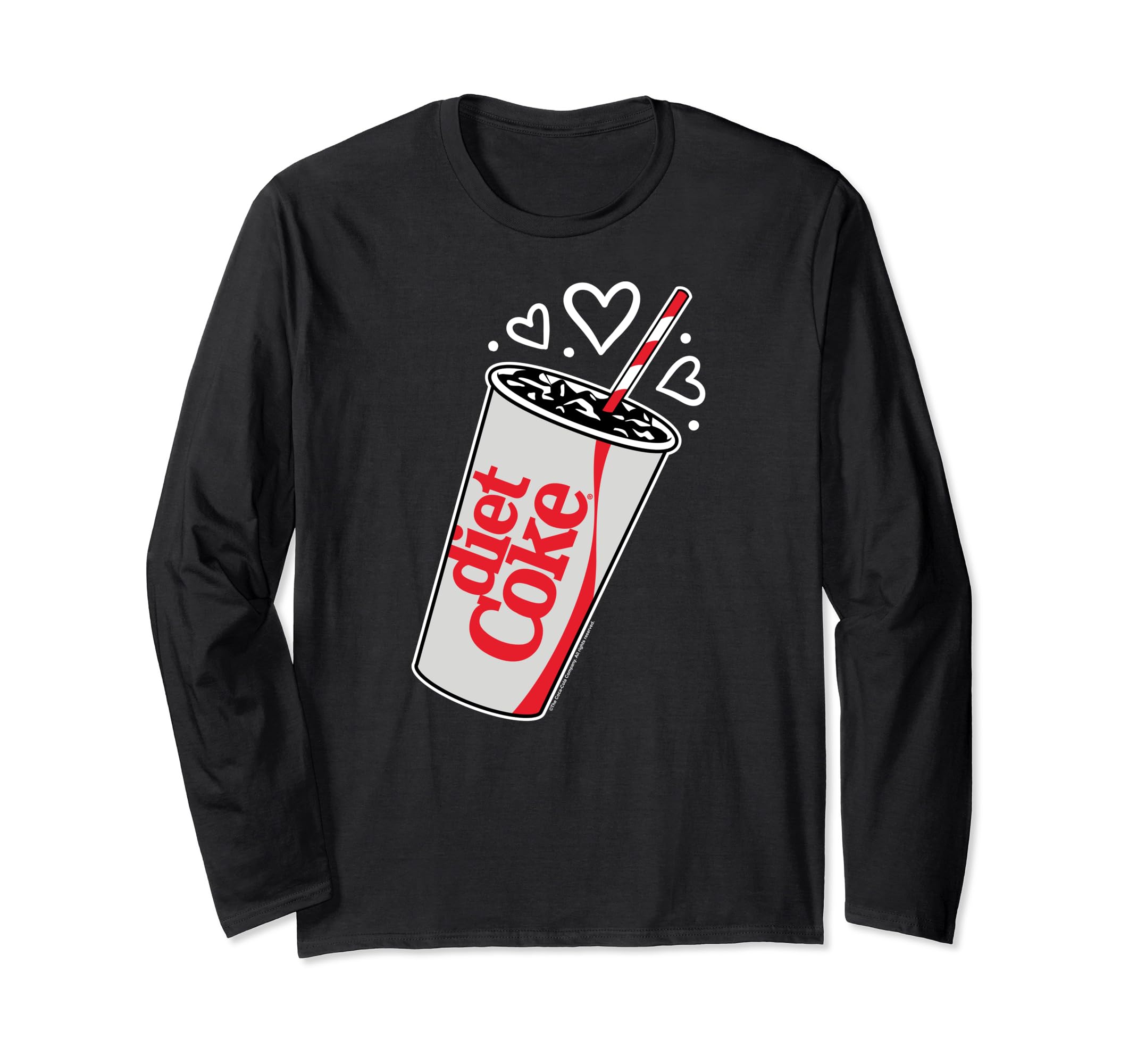 Amazon.com: Coca-Cola - Diet Coke Heart Bubbles Long Sleeve T-Shirt ...