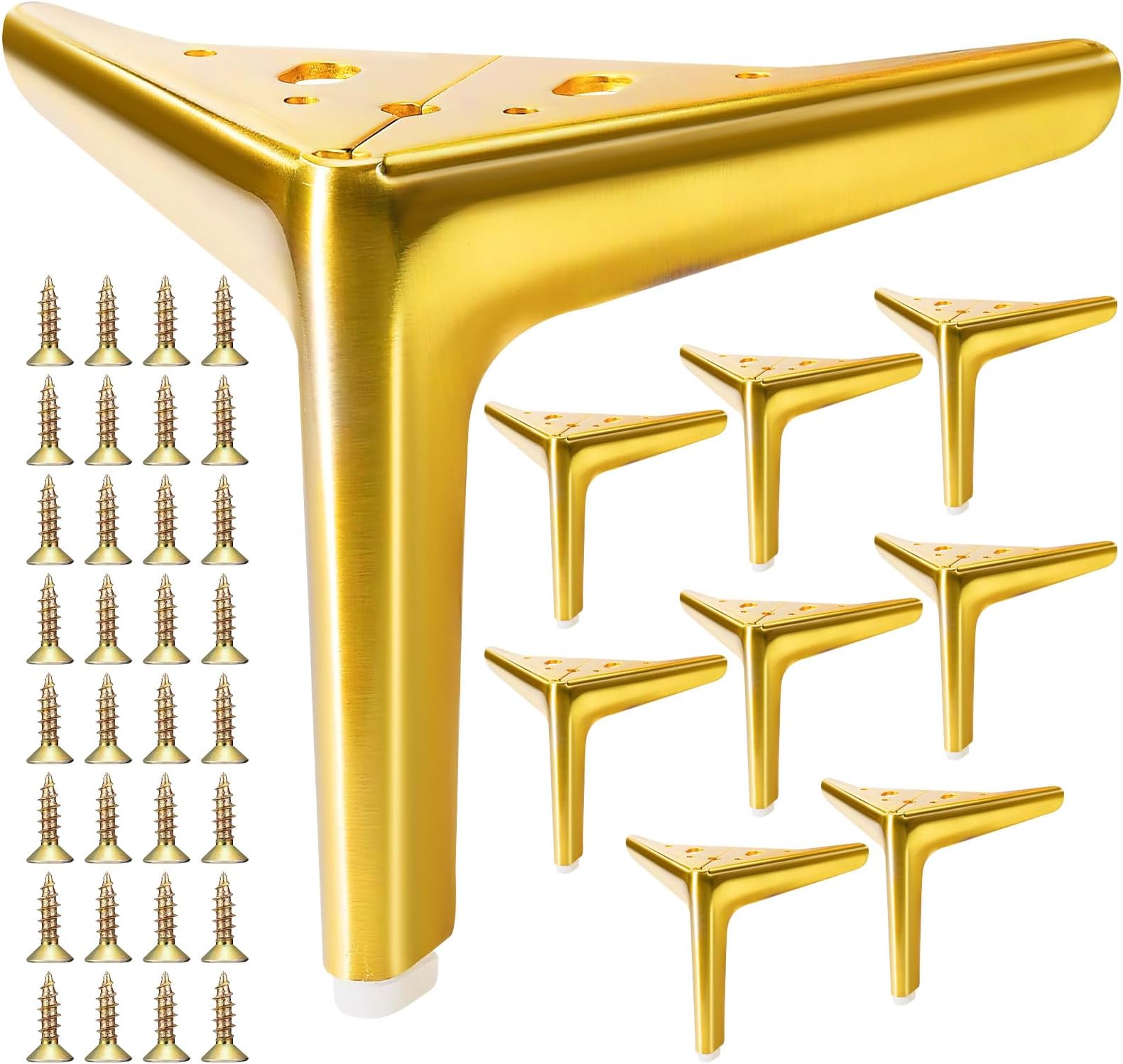 Amazon.com: 8 Pack 6 Inch Brushed Gold Furniture Legs, Metal Legs for ...