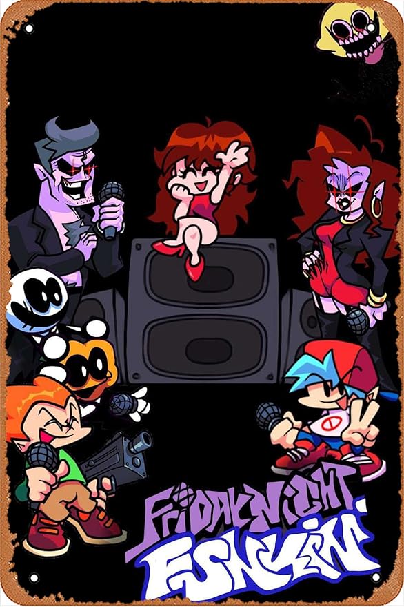 Amazon.com: Friday Night Funkin Poster Game Poster Metal Sign Tin Metal ...