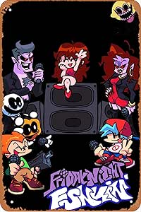 Amazon.com : Friday Night Funkin Poster Game Poster Metal Sign Tin ...
