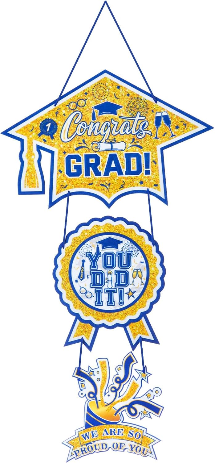 Amazon.com: Mindsoft Graduation Hanging Signs for Front Door Graduation ...
