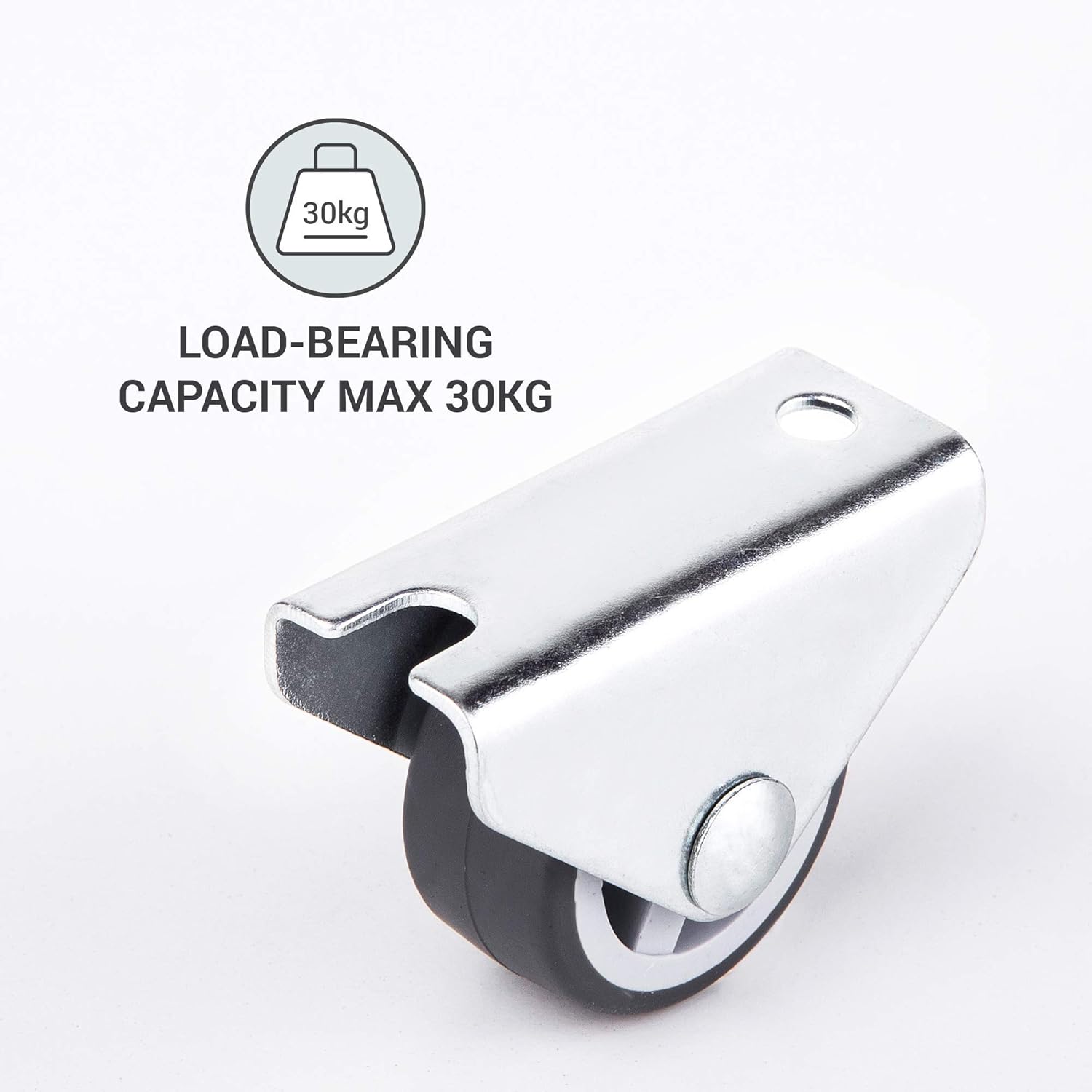 (Pack of 4) 30 mm Small Wheel Castors Rubber Wheels Fixed Casters Heavy ...