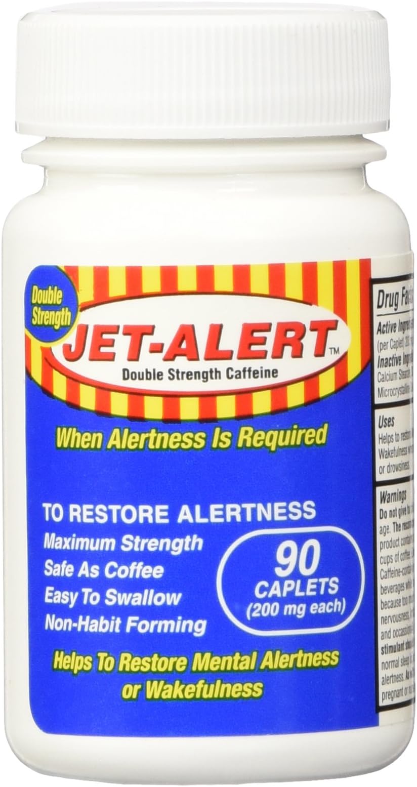 Amazon.com: Jet-Alert Double Strength Alertness, 200mg-90 Ct 2 Pack ...
