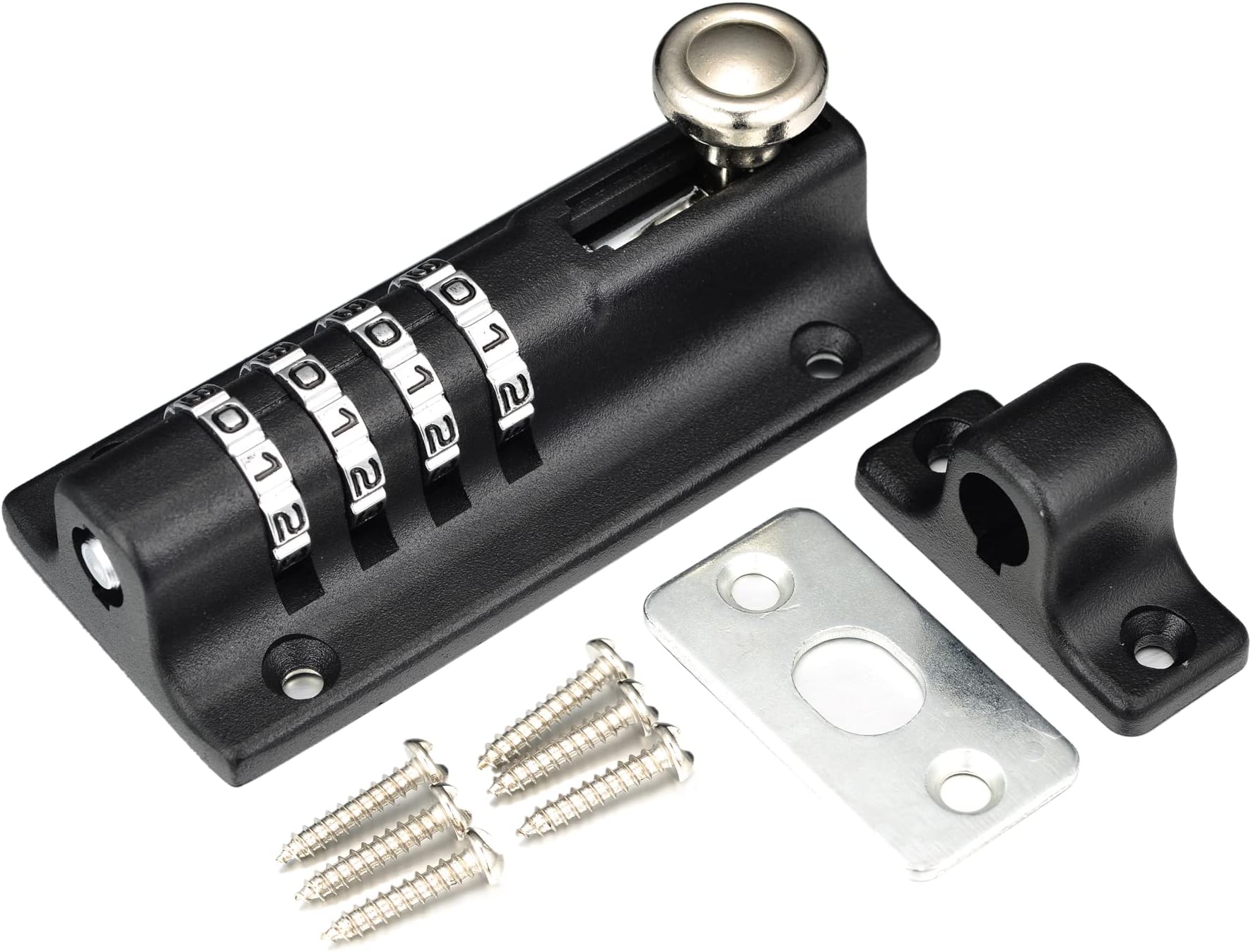 Vault Locks Keyless Gate Lock, 4-Digit Sliding Barrel Bolt Security ...
