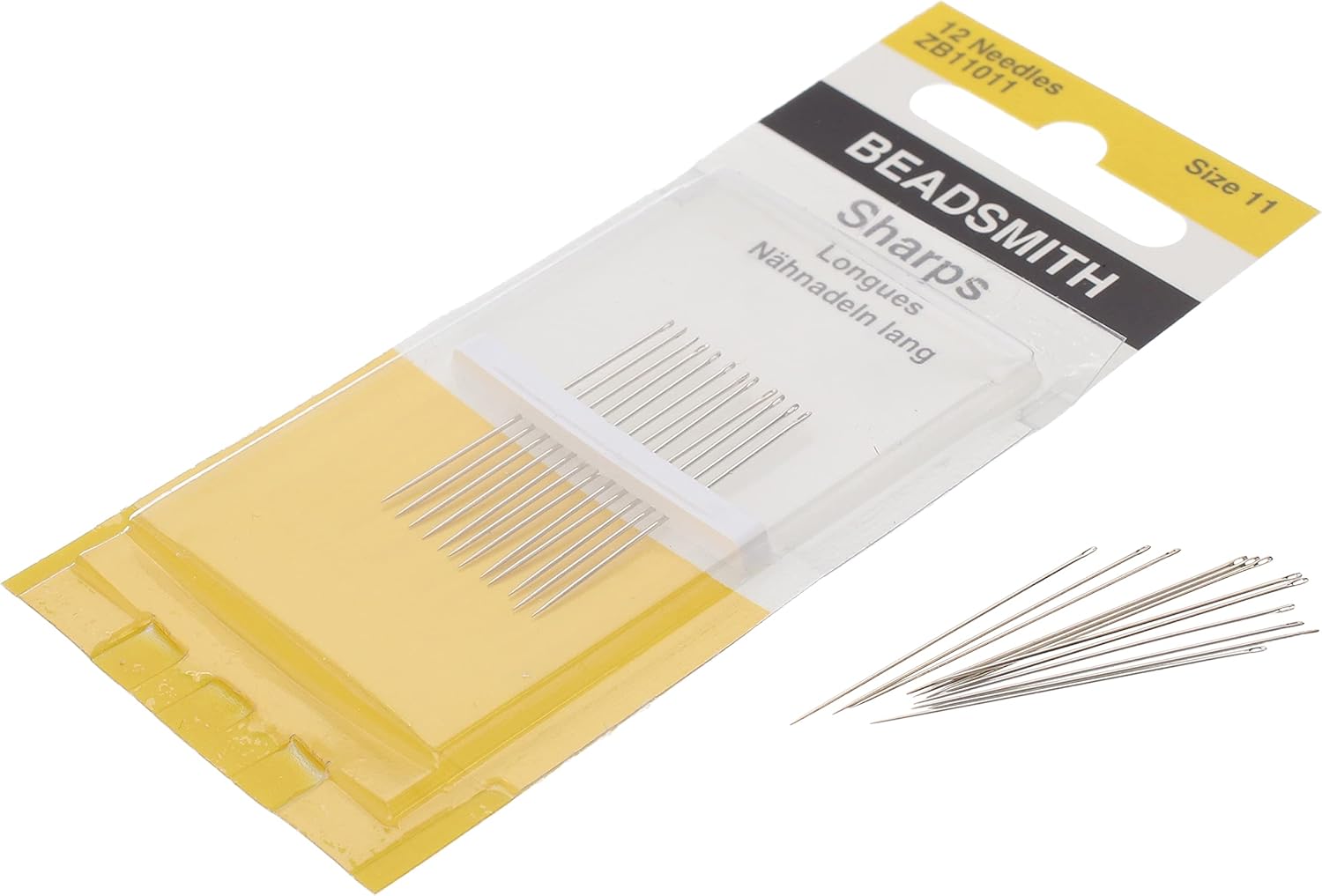 Sharps Beading Needles, Size 11, 12 needles per card, European Quality ...