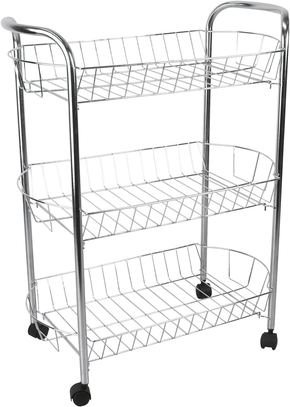 EQUINOX 502374 Vegetable Rack Oval with 4 Wheels Chrome-Plated Wire ...