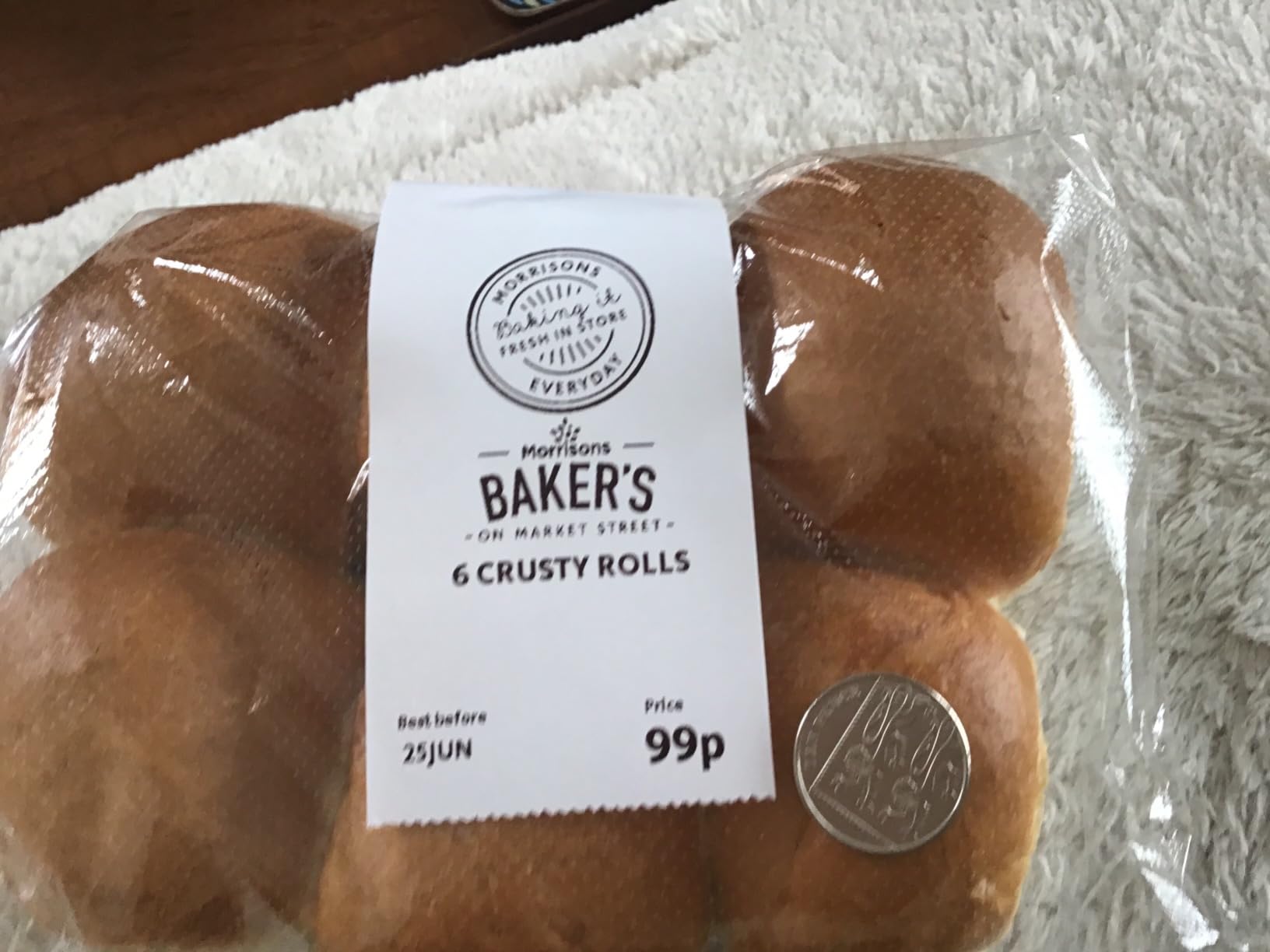 Morrisons Market Street Crusty Rolls 6 Pack : Amazon.co.uk: Grocery