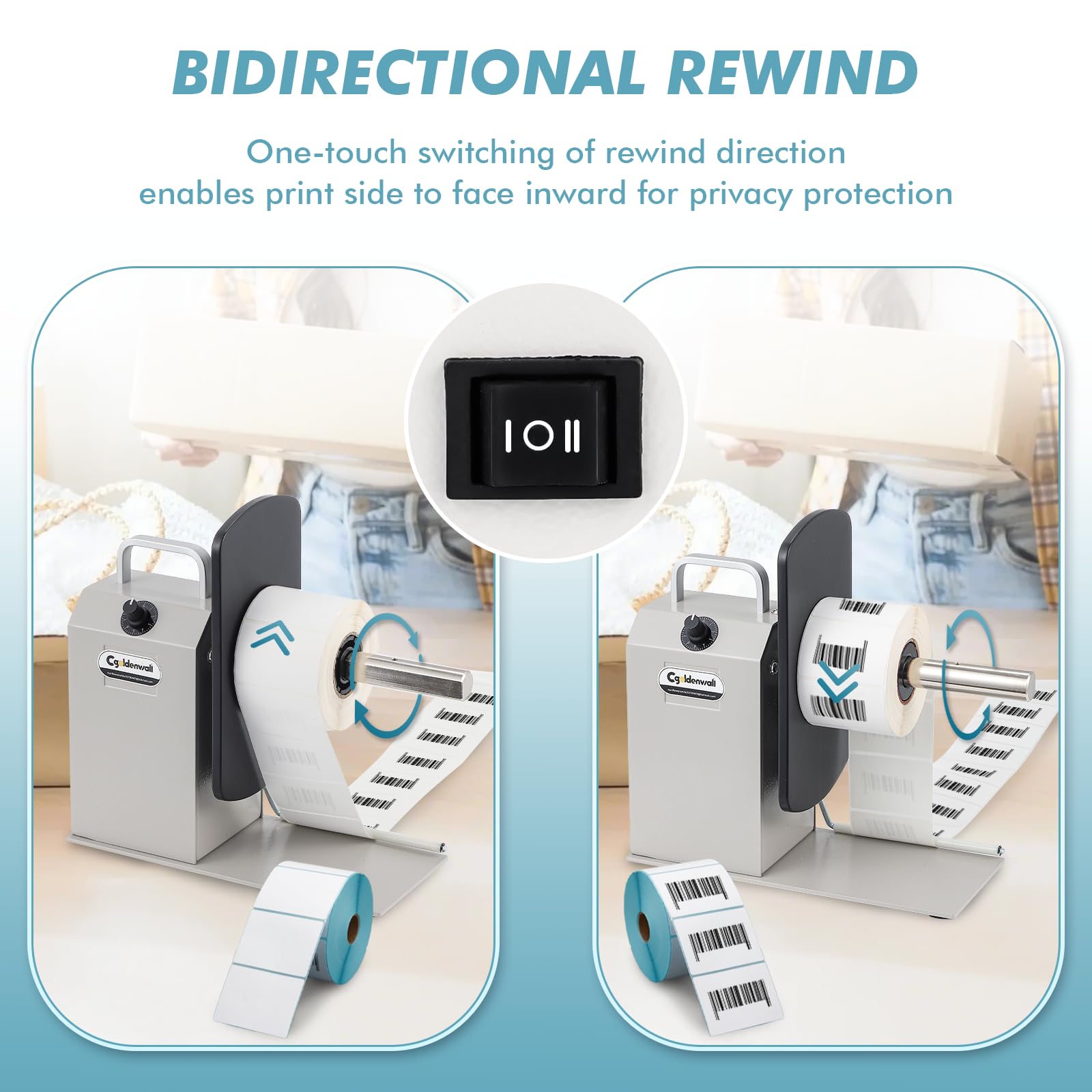 Snapklik.com : CGOLDENWALL Automatic Label Rewinder, 9.8" Dia ...