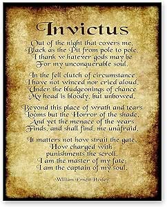 Amazon.com: Geuuki Metal Tin Sign 8X12 Inch - Invictus Inspirational ...