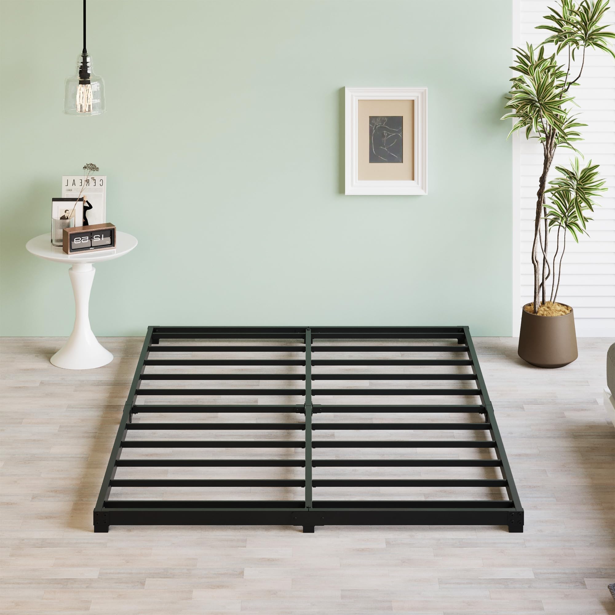 Amazon.com: Mellow Modernista Low Profile 6 Inch Metal Platform Bed ...
