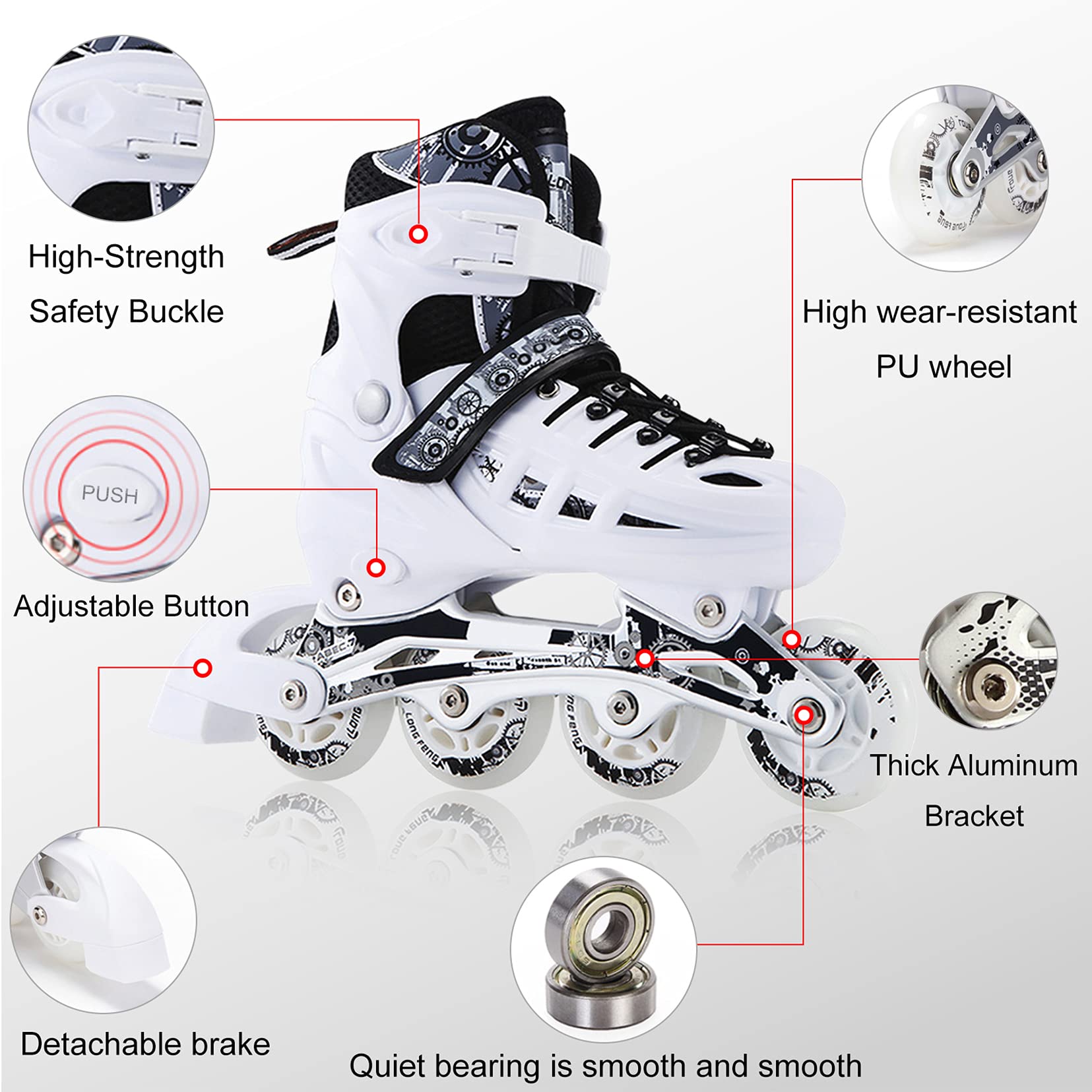 Snapklik.com : 4 Types Size Adjustable Inline Skates Kids Adults For ...