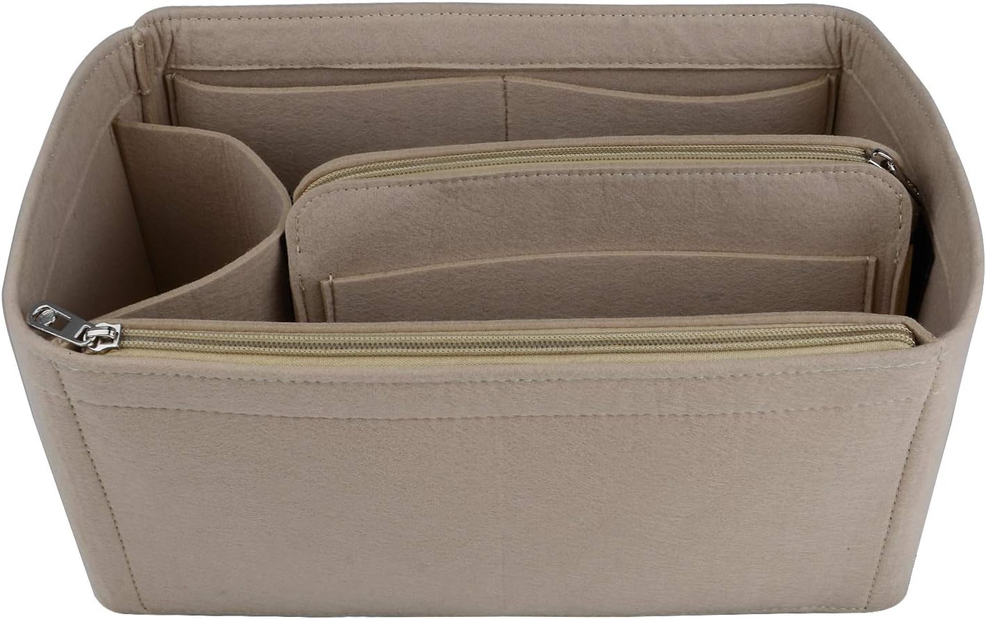 NOTAG Bag Organiser Felt Bag Organiser Insert Handbag Multi Pocket Tote Organiser Bag Beige notag-bag-organiser-felt-bag-organiser-insert-handbag-multi-pocket-tote-organiser-bag-beige
