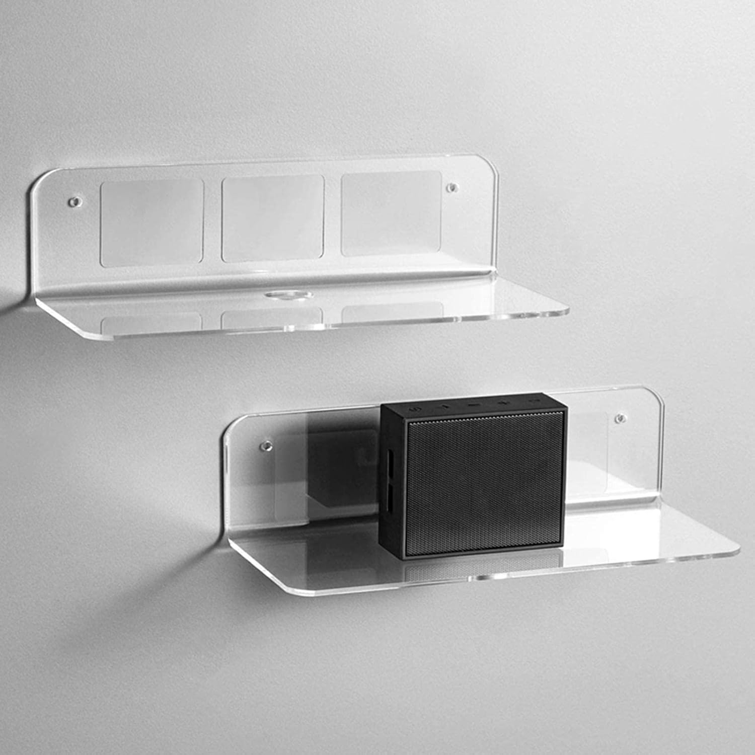Aswadh 2X Acrylic Floating Wall Rack Small Display Shelf for Wireless ...