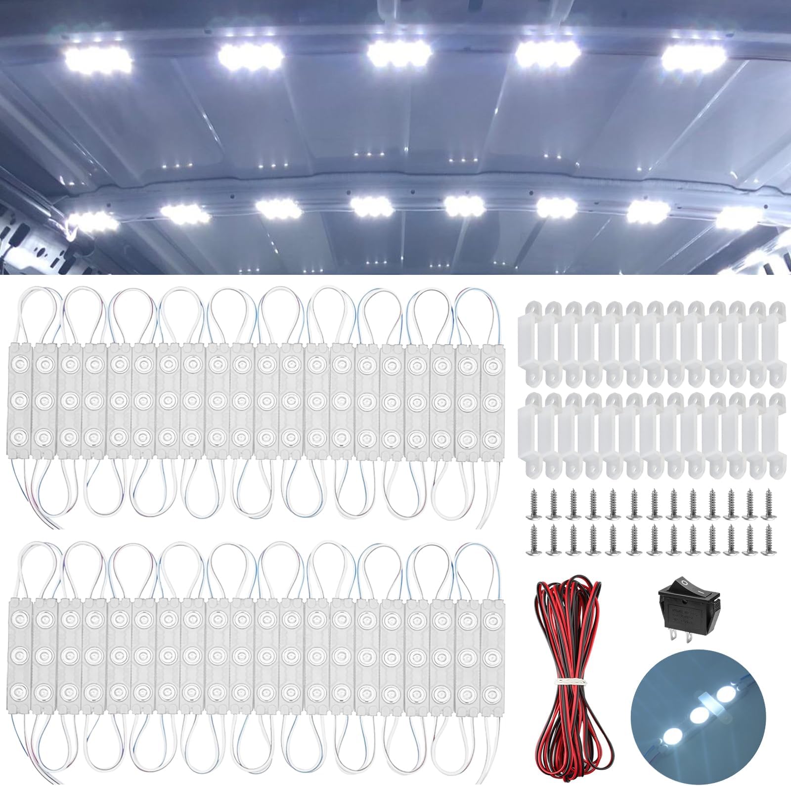 Linkstyle 12V Van Interior Light Kits, Car LED Ceiling Lights Kit with ...
