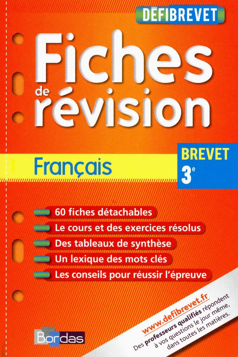 Snapklik.com : DEFIBREVET FICHES DE REVISION FRANCAIS 3E