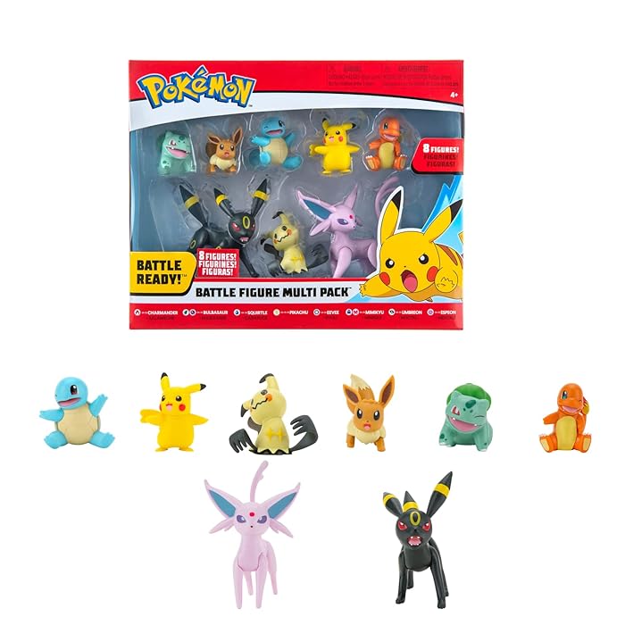 Buy Bandai Pokémon-8 Figurines Battle-Pikachu, Salamander (Charmander ...