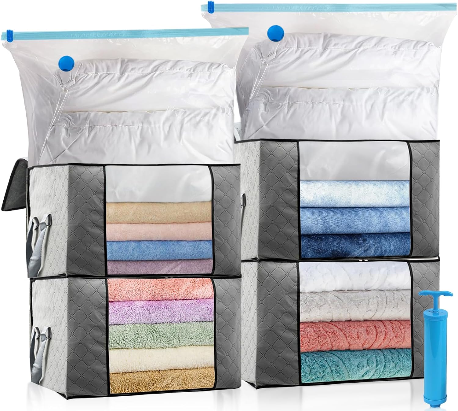 Kit de Rangement Housse de Rangement Sous Vide Grande Capacité XXL, 4 ...