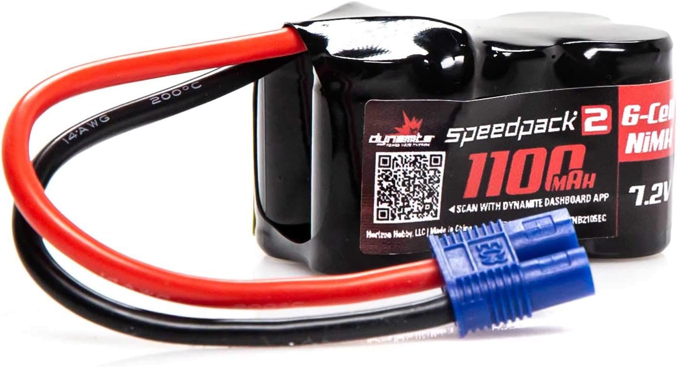 Amazon.com: Dynamite SPEEDPACK2 7.2V 1100MAH 6 CELL NiMH 3+3 EC3 ...