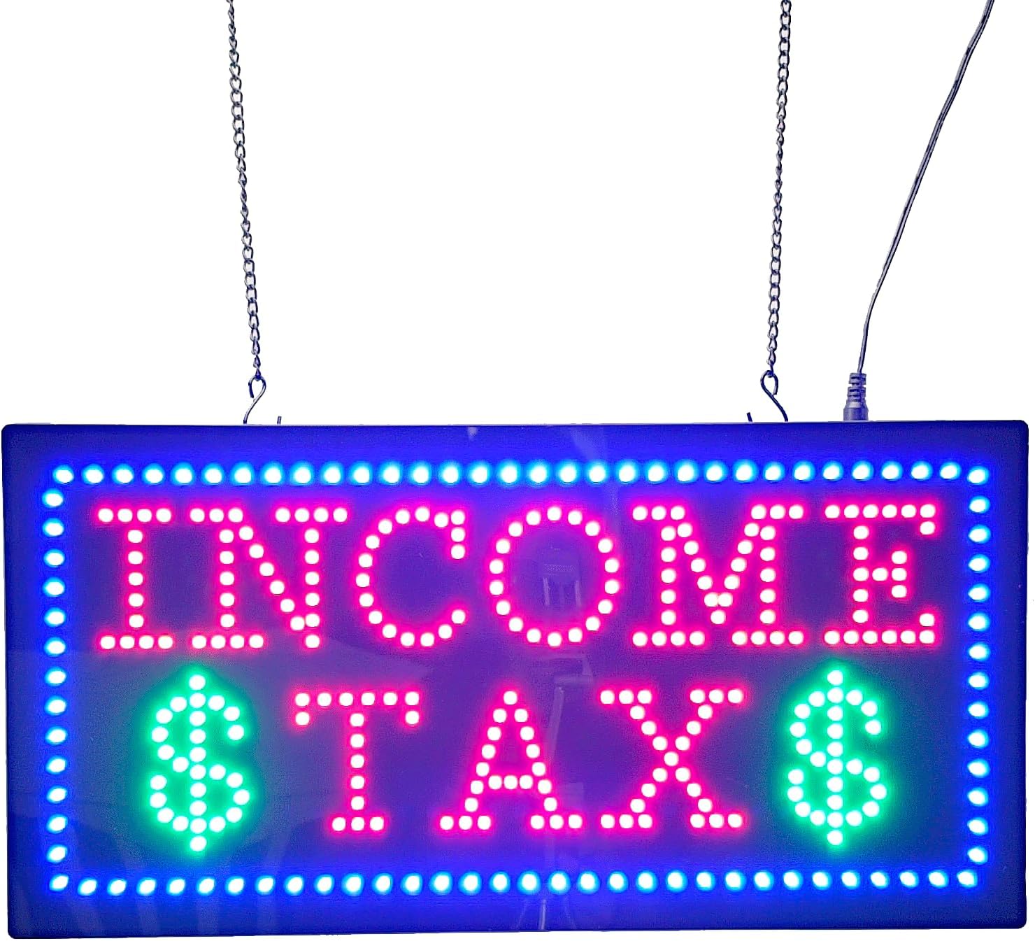 LED Income Tax Sign, High Bright Business Signboard for Tax, Accounting ...