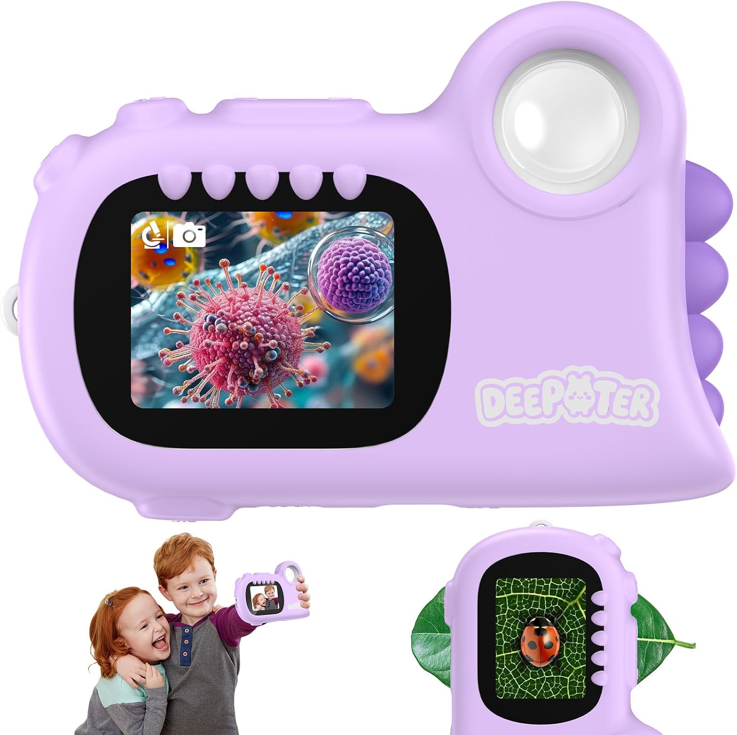 2 in 1 Microscope for Kids & Video Camera, Deepoter 1000X Digital ...