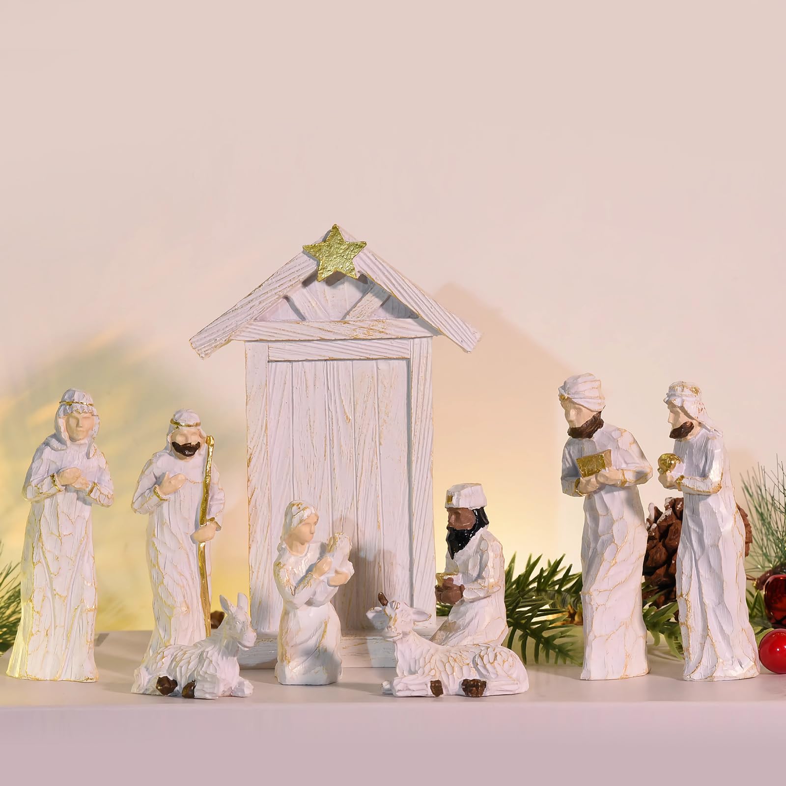 Amazon.com: Nativity Set Figurine Christmas Jesus Nativity Scene ...