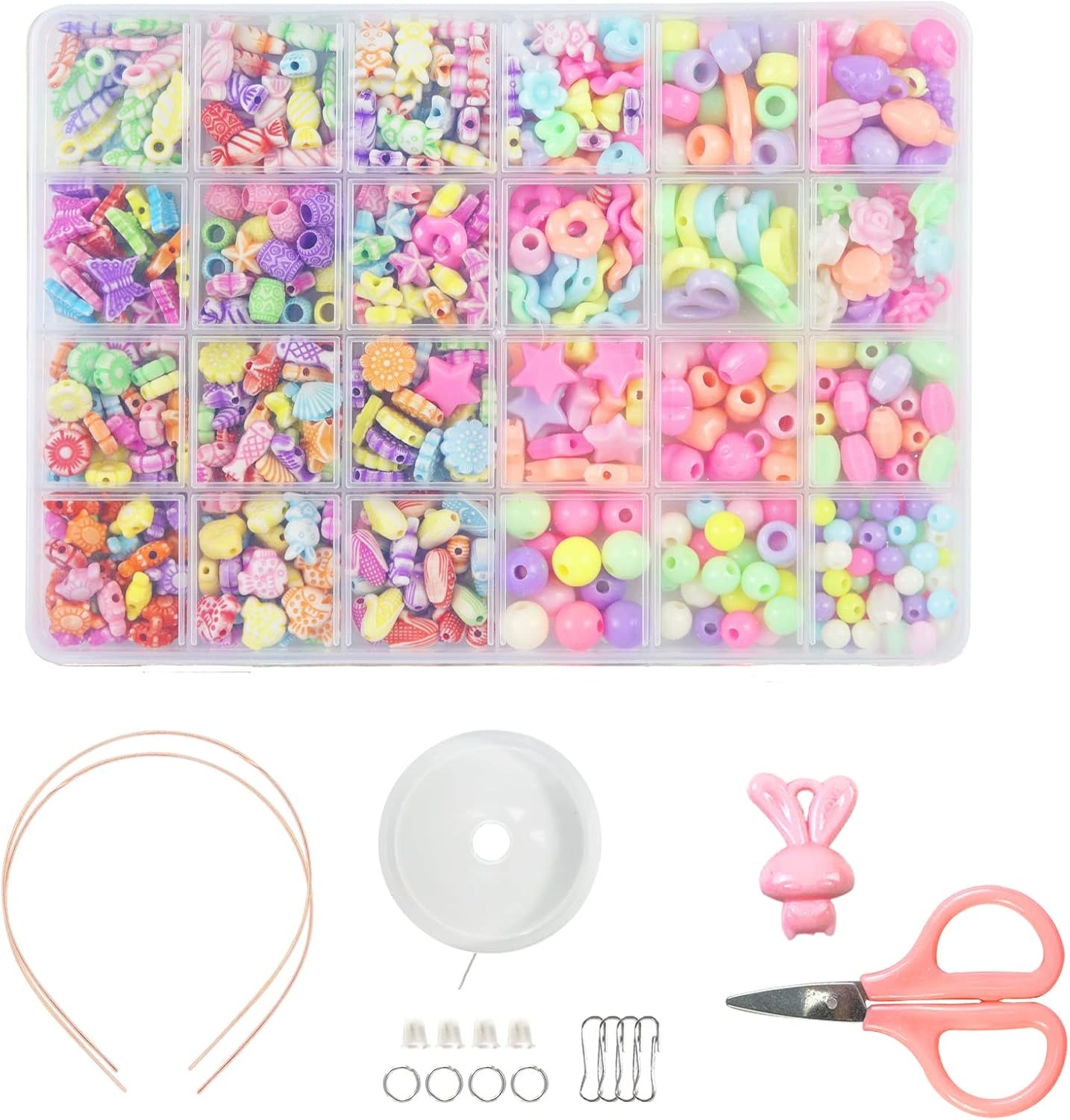 NeuWook Bracelet Making kit, 600pcs Children DIY Bead Set for Bead Kids ...