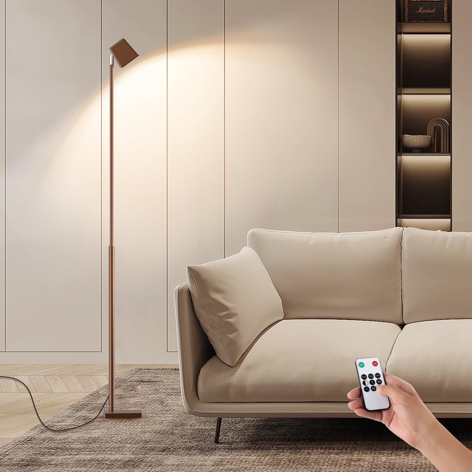 SHANGCAI Floor Lamp with Remote for Living Room, Metal Tall Morden ...