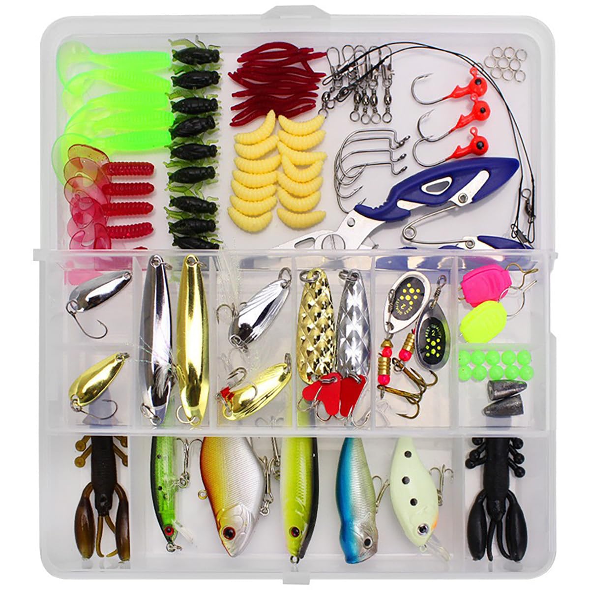 Amazon.com : Pezlun Fishing Lures Freshwater Bait Tackle kit.Tackle Box ...