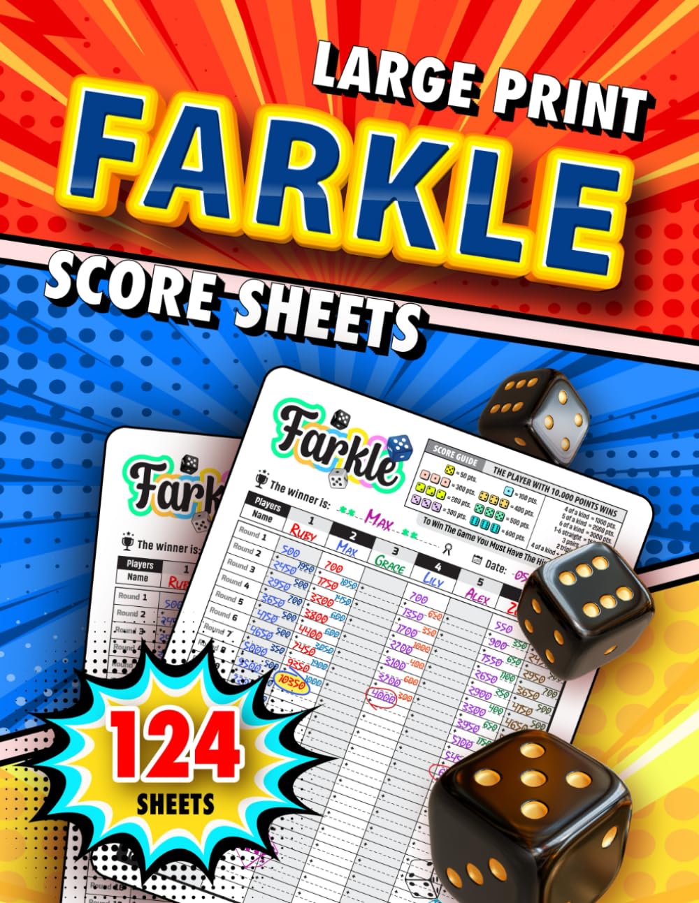 Large Print Farkle Score Sheets: Original Big Print Score Pads For ...