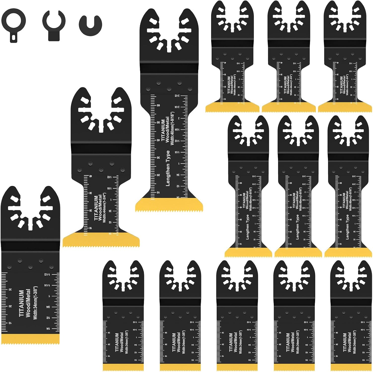 GUANSHANG 14Pcs Titanium Bi-Metal Oscillating Saw Blades ...
