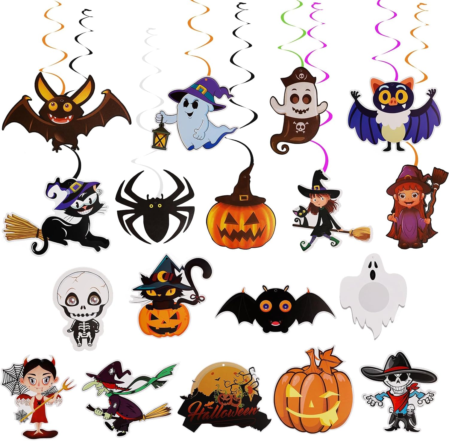 Amazon.com: 36pcs Halloween Hanging Swirl Decorations, Colorful Ceiling ...