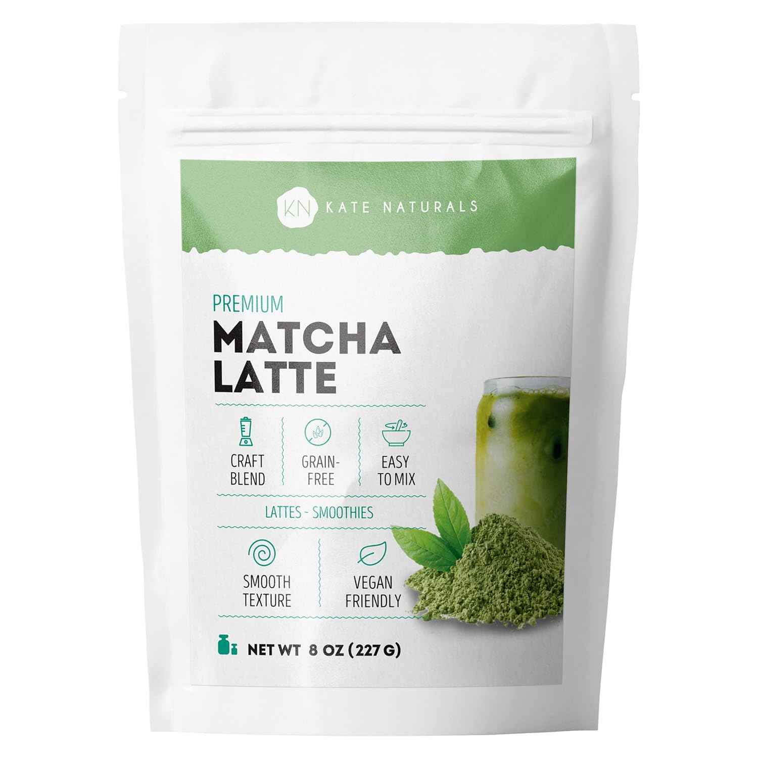 Amazon.com: Matcha Latte 8oz by Kate Naturals. Delicious Gluten-Free ...