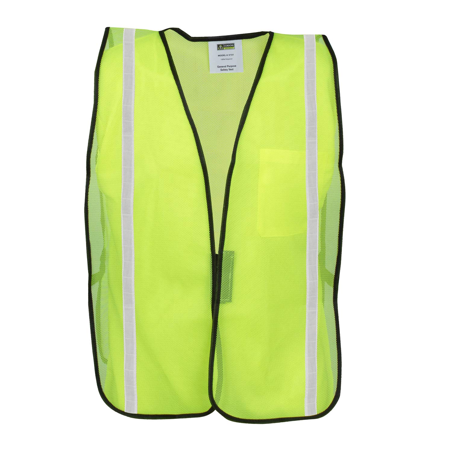 Cordova V111W General Purpose, Type O, Non-Rated, Lime Mesh Vest, Hook ...