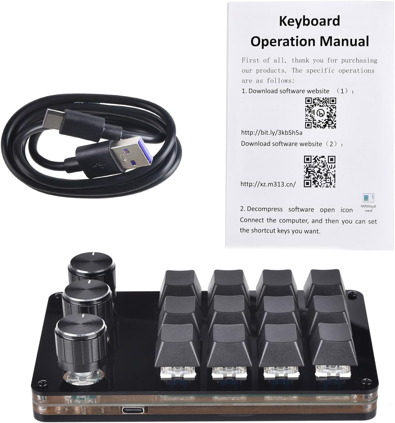 Amazon.com: GRABLOOM 12 Key Macro Programmable Keyboard Mechanical ...