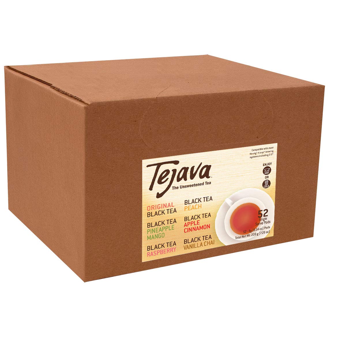 Tejava Tea Variety Pack, 52ct. 6 All Natural Unsweetened Flavored ...