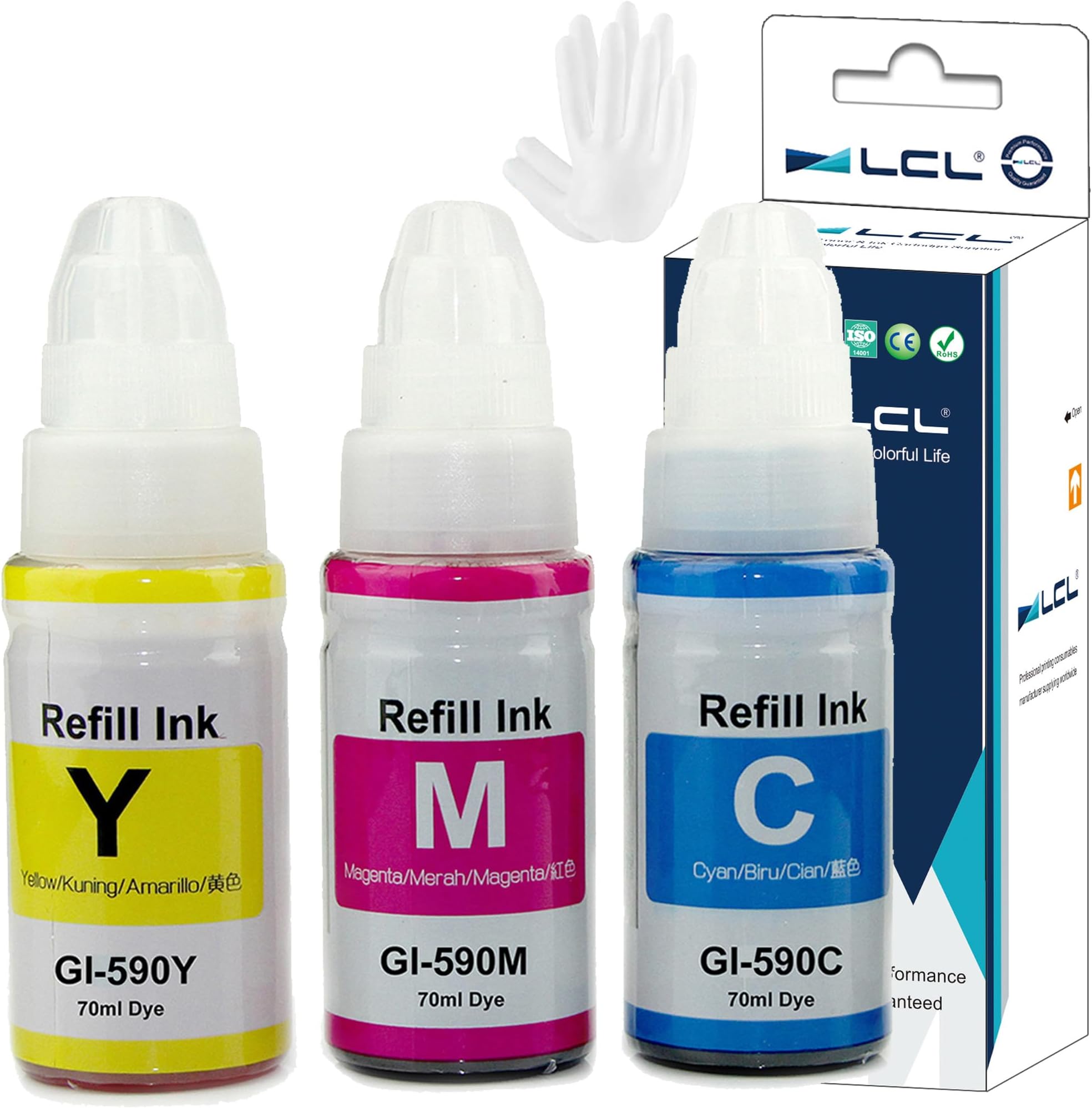 LCL GI490 GI590 Encre Compatible pour Canon 590 GI-590 GI-490 Bouteille ...