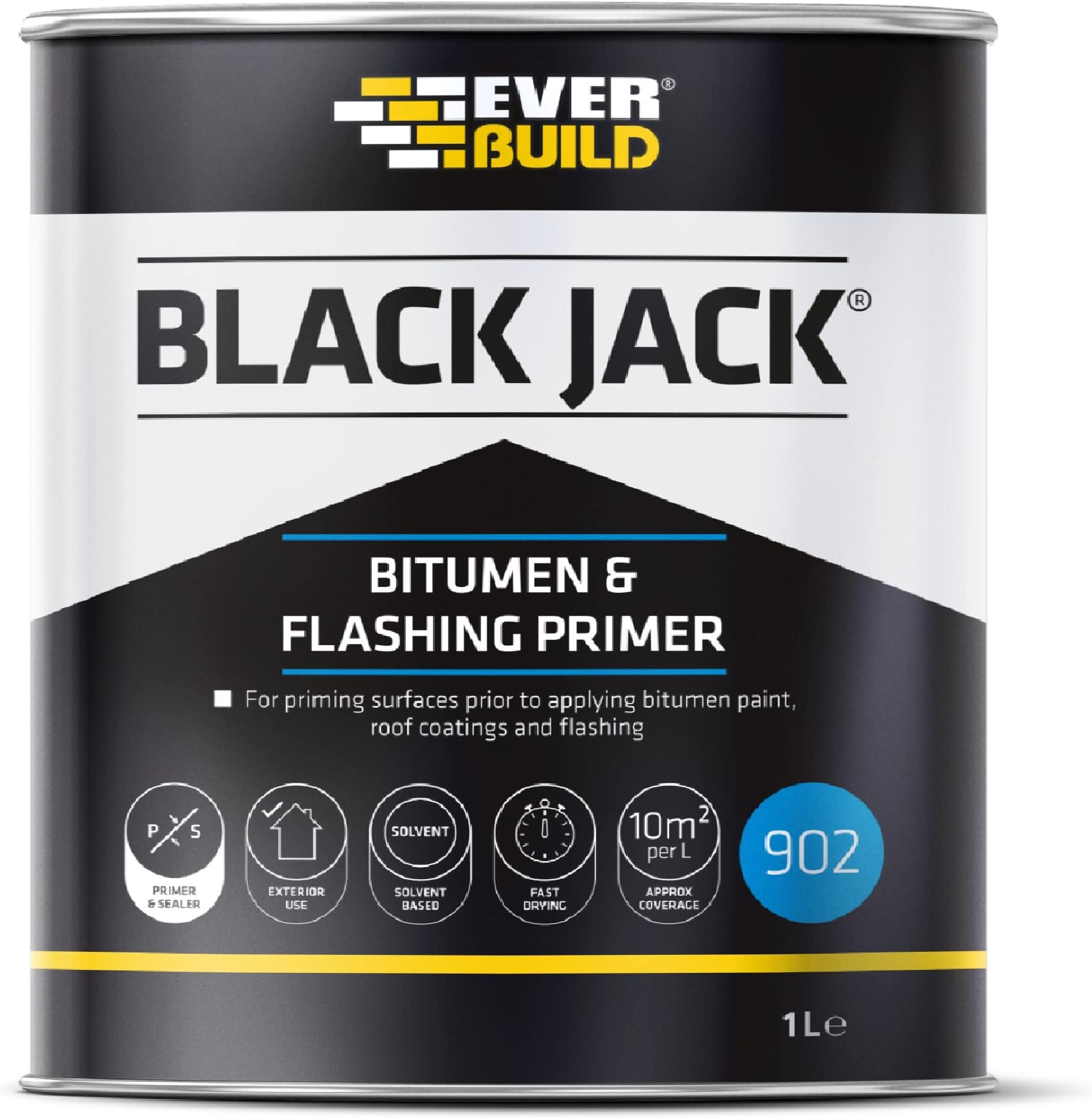 Everbuild Black Jack 901 Bitumen Paint – Solvent Based – Black – 1 ...