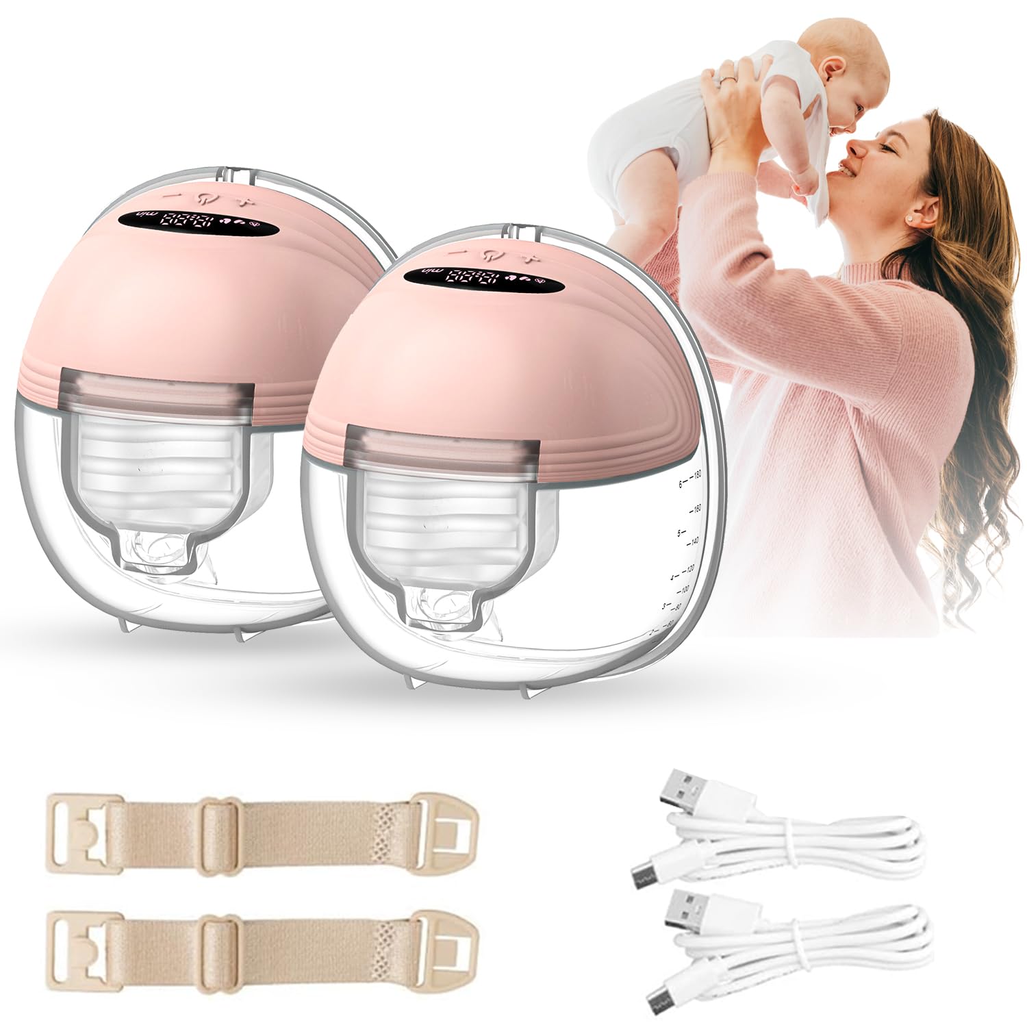 S21 MNSL Wearable Breast Pump, Hands-Free Breast Pump, Wireless ...