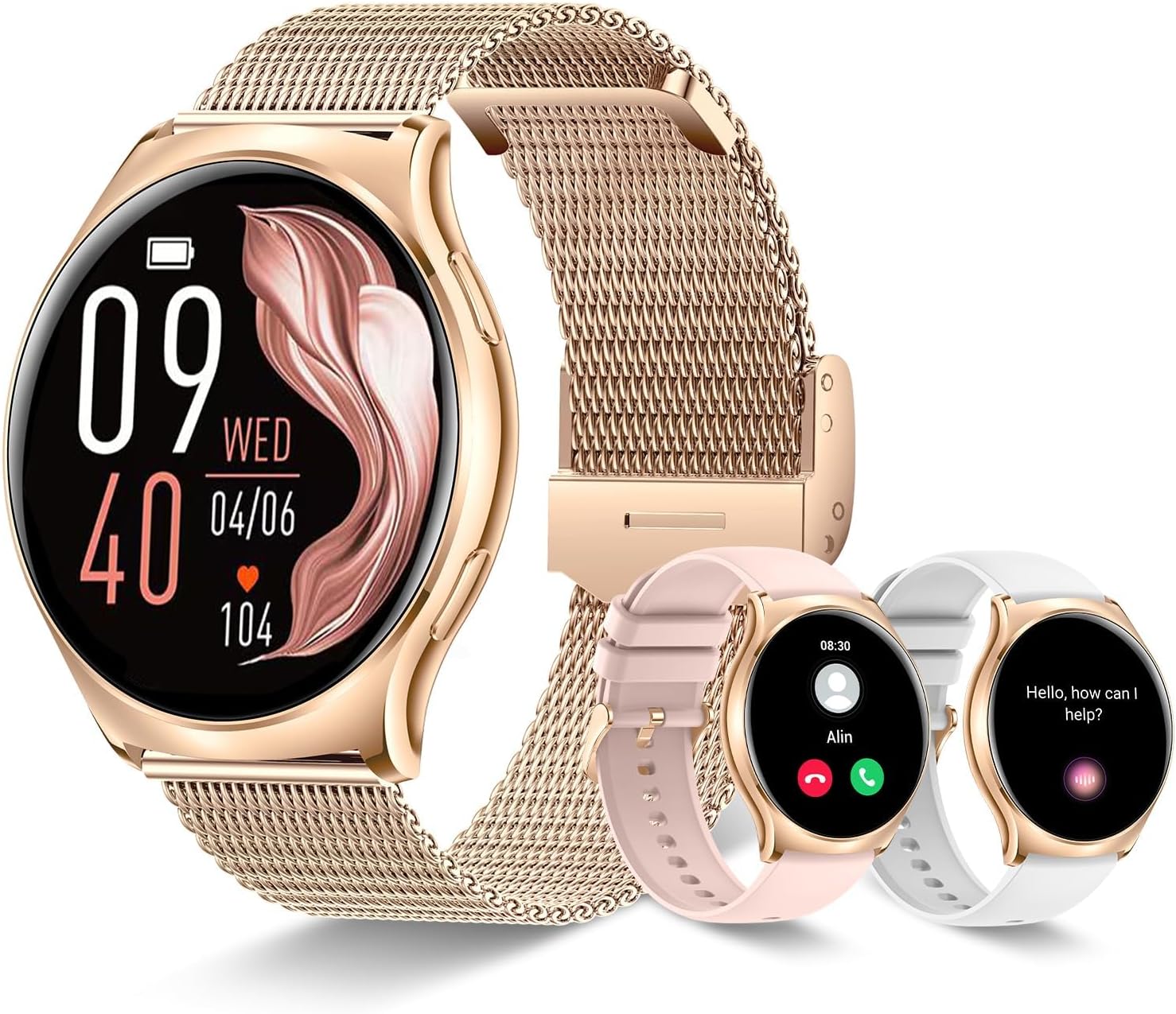 Smartwatch Feminino com Chamada Bluetooth,1.43 Polegadas HD Full ...