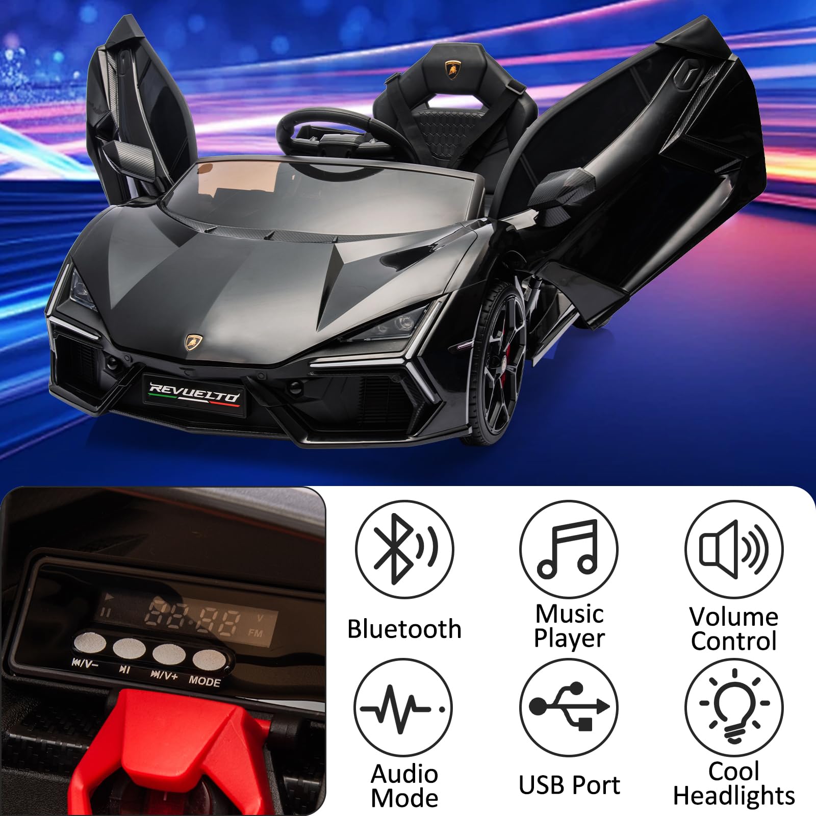 Snapklik.com : Hetoy 12V Kids Ride On Car, Licensed Lamborghini ...