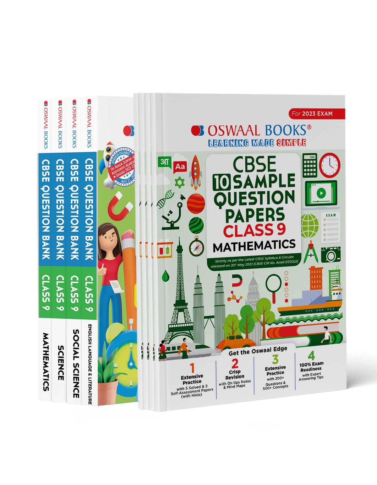 Buy Oswaal CBSE English, Science, Social Science & Mathematics Class 9 ...