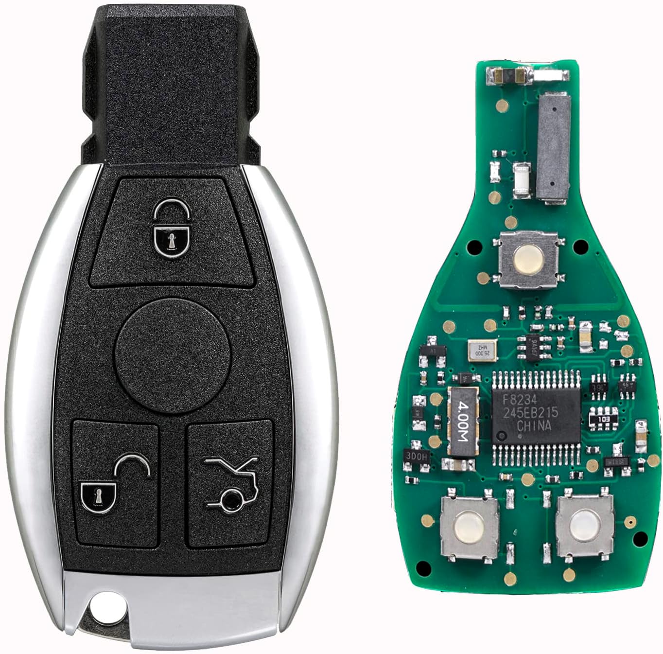 3 Buttons FSK 433MHZ Car Remote Key Fob Fits with Mercedes-Benz And ...