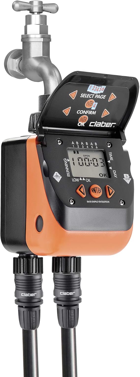 Claber 8410 Aquadue Duplo Water Timer : Amazon.co.uk: Garden