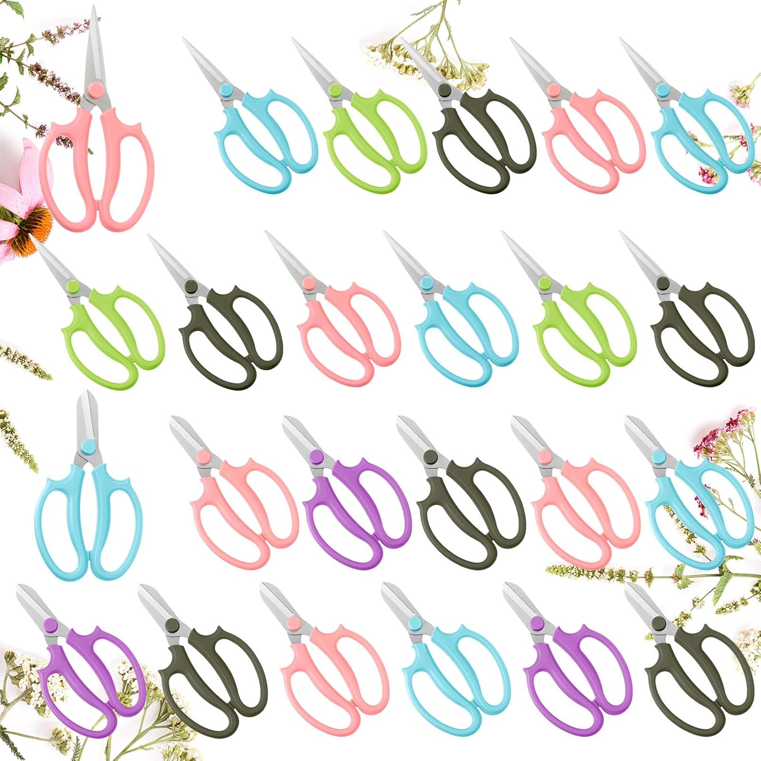 Amazon.com : Amylove 24 Pcs Garden Flower Scissors, Pruning Shears ...
