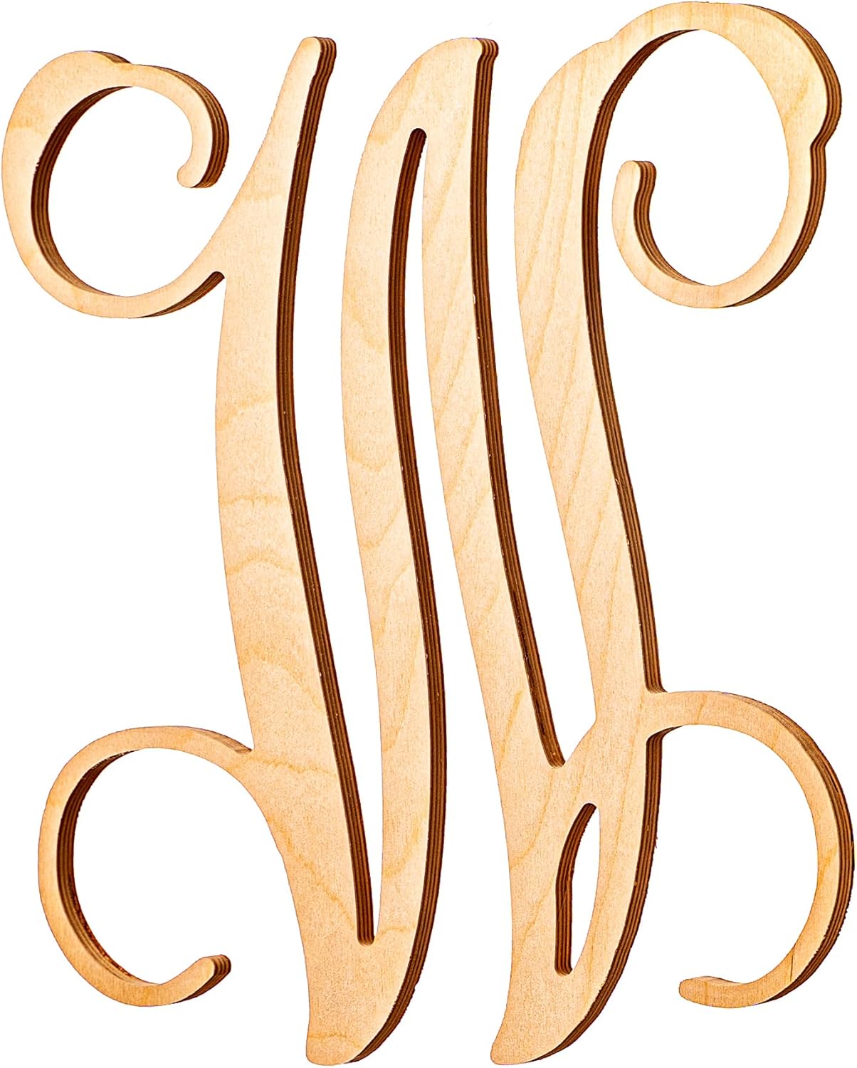 Amazon.com: UNFINISHEDWOODCO Single Vine Monogram Unfinished Letter, 19 ...