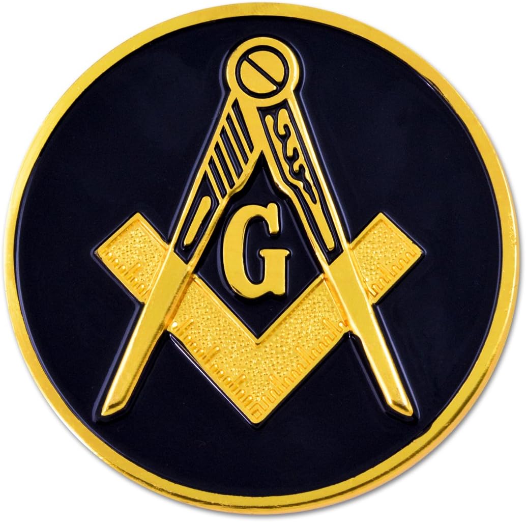 Amazon.com: Car Chrome Decals Masonic Emblem Working Tools Brass ...