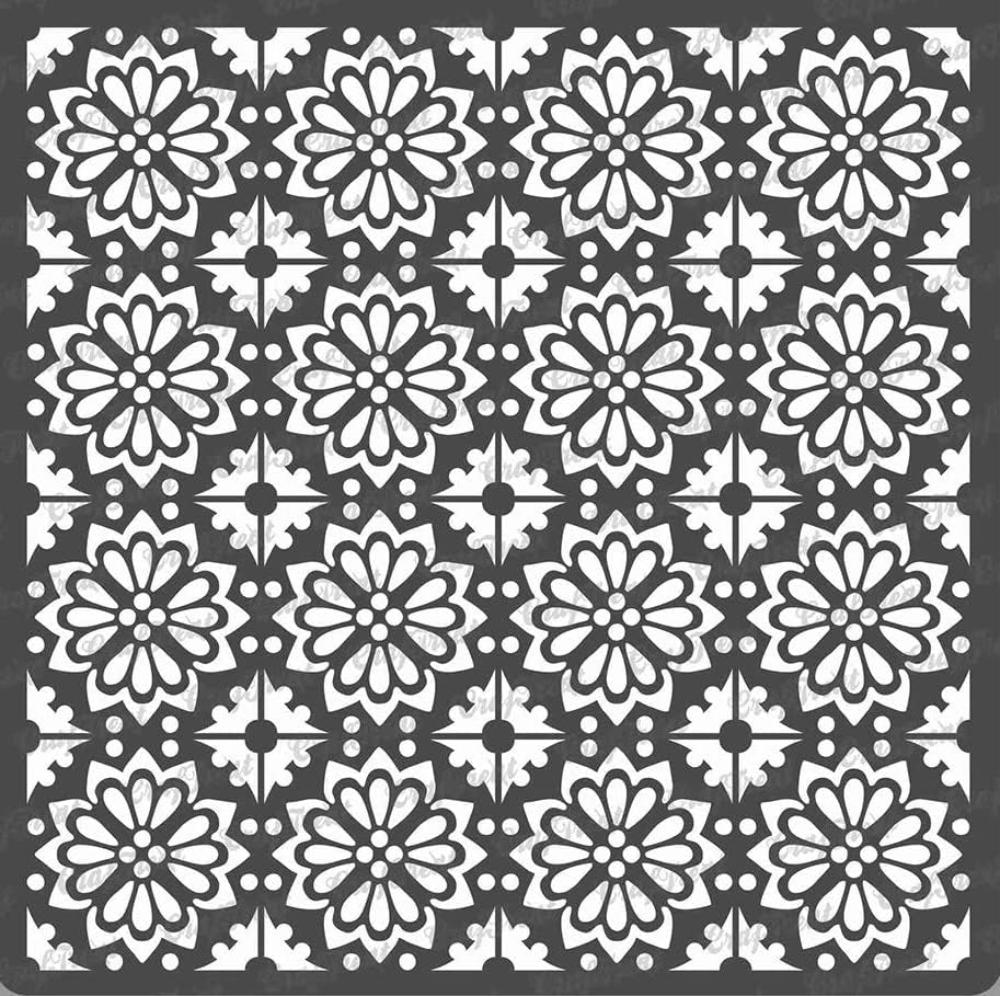 Amazon.com : CrafTreat Tile Pattern Stencils for Painting on Wood, Wall, Tile, Canvas, Paper ...