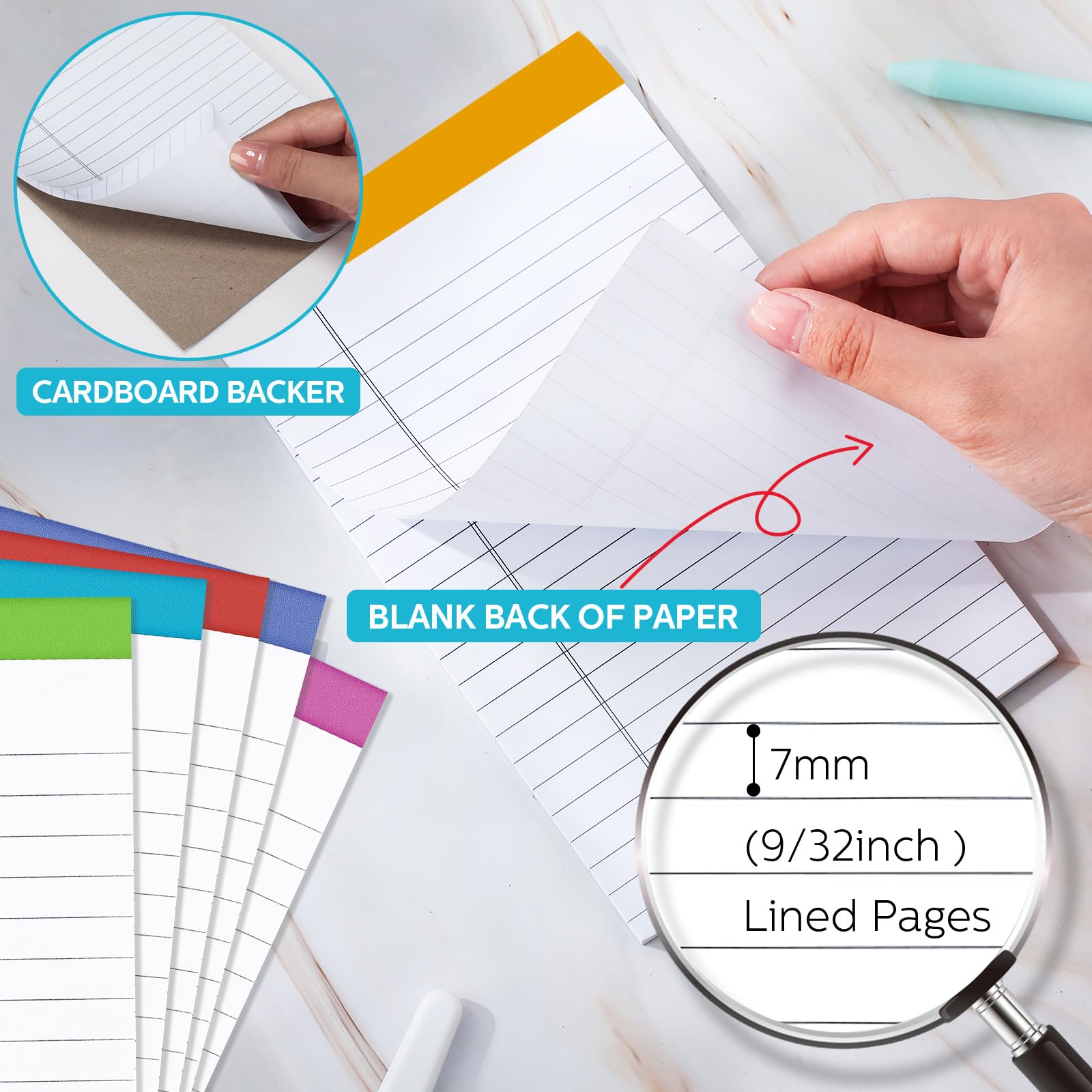 Snapklik.com : 24 Pack Legal Pads 5 X 8 Inches Lined Notepads 50 Sheets ...