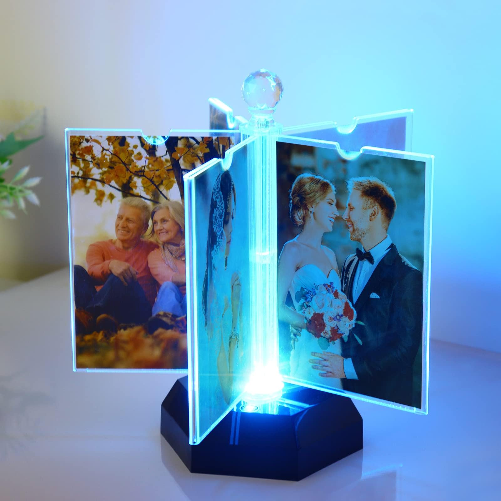 GOODS+GADGETS Rotating photo cube for 6 photos floating photo cube ...